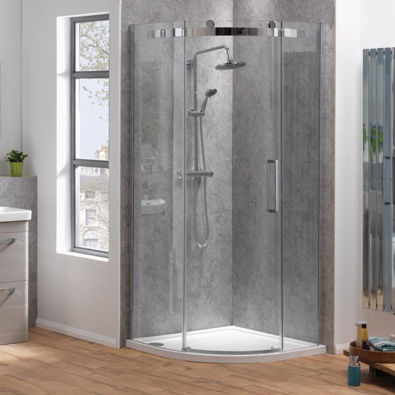 Ascent Premier 8mm Roller Sliding Door - Smoked Glass/Black Frame ...