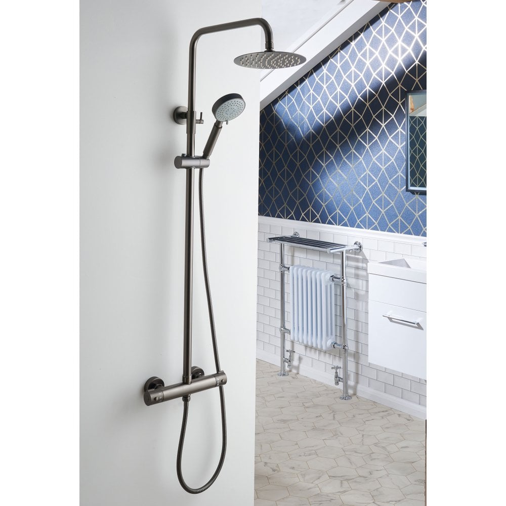 Roma Round Thermostatic Bar Valve and Riser Kit - Qualitex